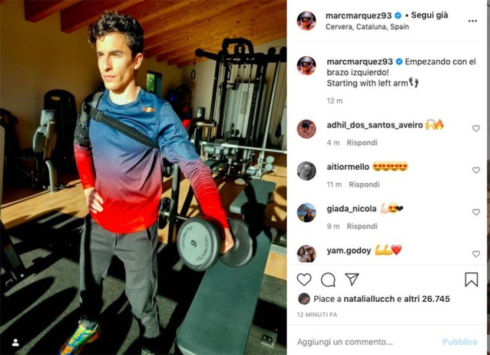 MotoGP, Marc Marquez trains his arm in the gym: “Starting with my left ...