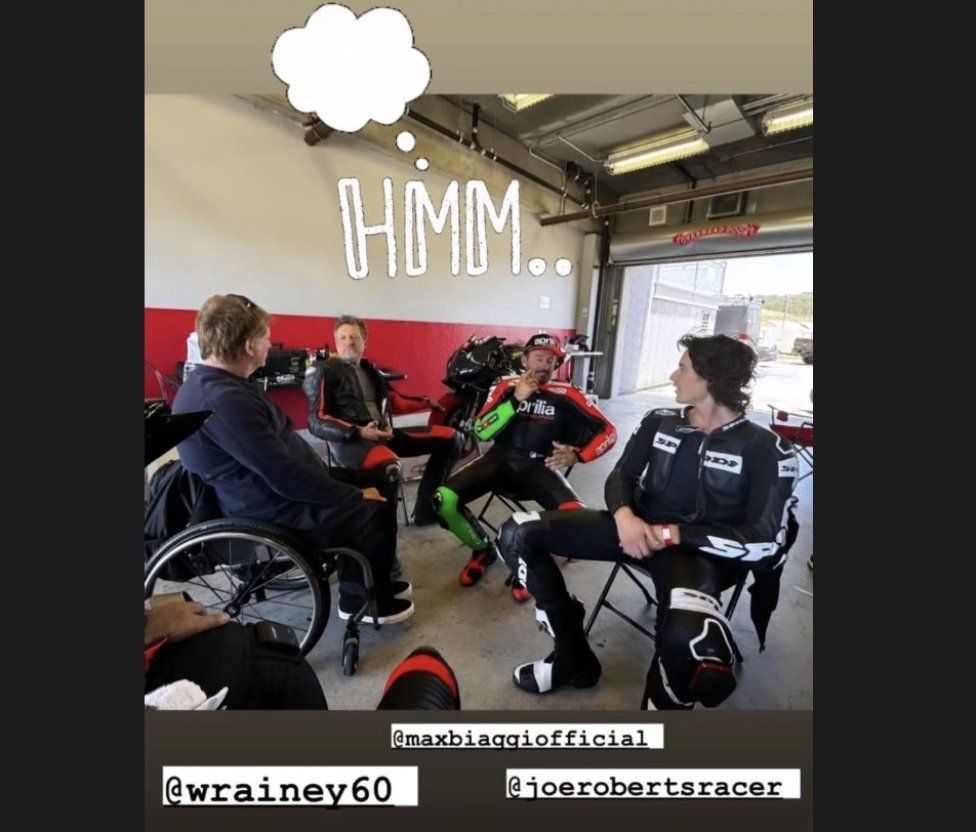 MotoGP, Joe Roberts on track at Laguna Seca with Max Biaggi: Aprilia ...